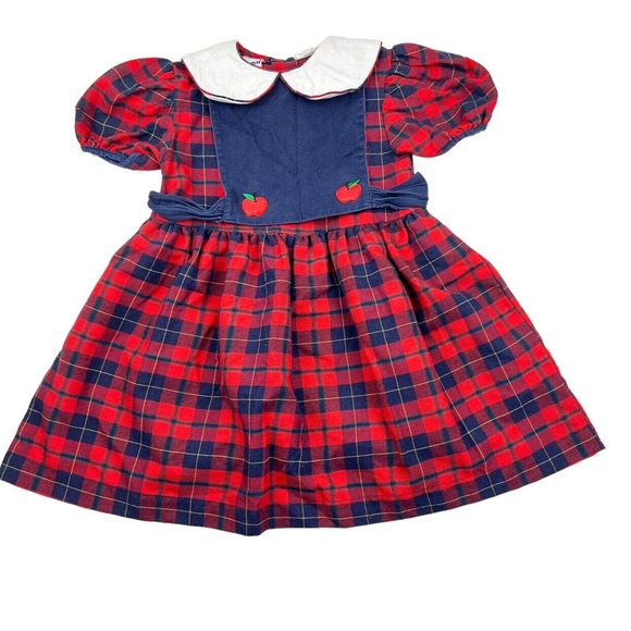 Thomas | Dresses | Vintage Thomas Plaid Apples Dress | Poshmark